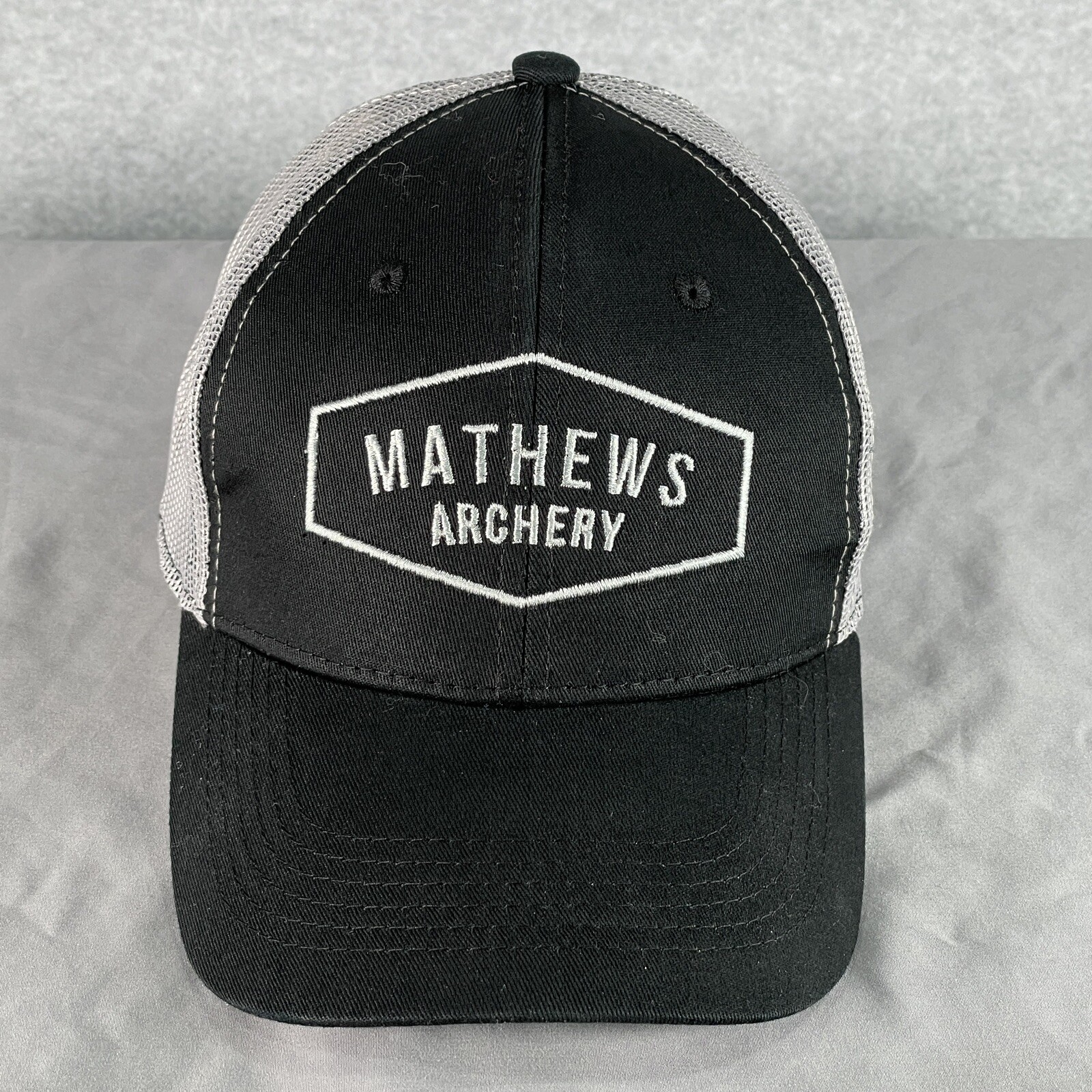 Mathews Archery Hat Cap Snapback OSFM Black Gray Mesh Hunting Outdoor ...