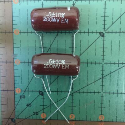 .5uF 200v El Menco Radial Mylar Capacitor 10% VINTAGE Audio (.47uF) 0 ...