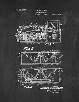 Amusement Device Patent Print Chalkboard | eBay