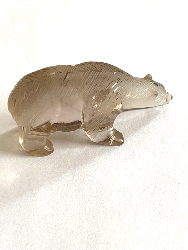 Glass Polar Bear Figure Figurine with Etched Fur Three Inches | eBay