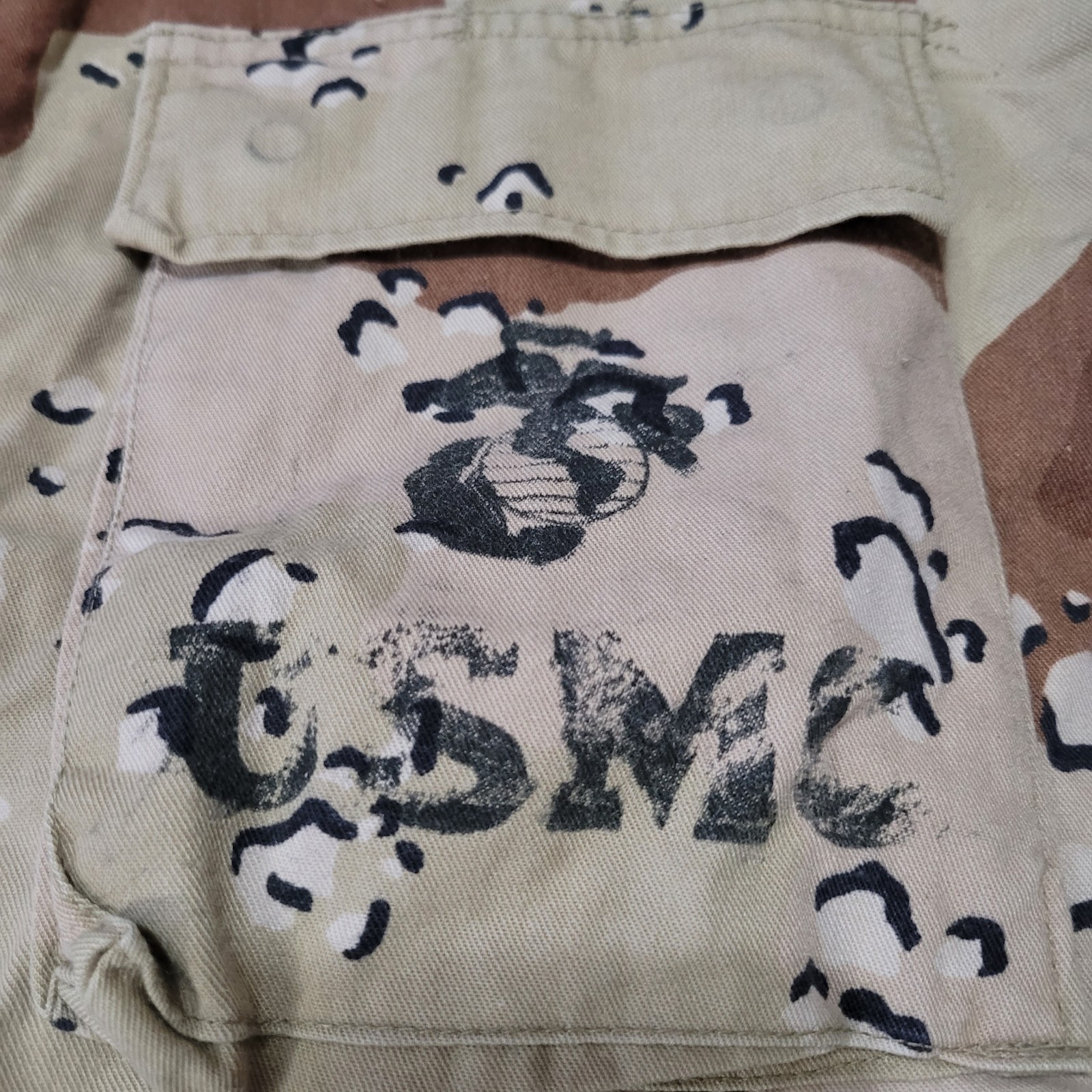 Vtg USMC Desert Storm Chocolate Chip DCU Combat Coat Jacket M-Short