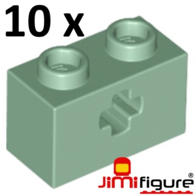 NEW 10 x LEGO Technic Brick 1x2 with Axle Hole Sand Green 32064 Genuine ...