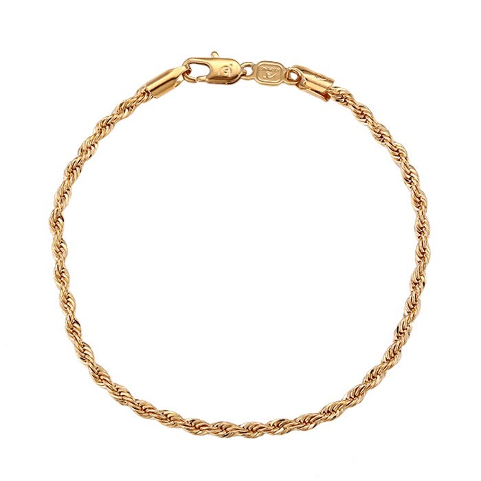 9ct 9K Yellow Gold Plated Ladies Rope chain Bangle Bracelet ,210mm,Gift ...