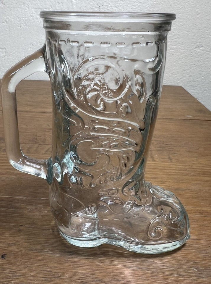 Cowboy Boot Drinking Glass Beer Mug Country Western 5 7/8” | eBay