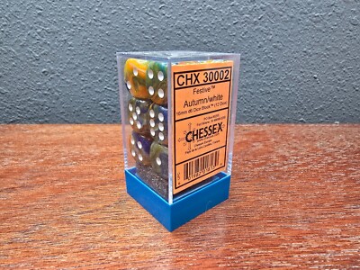 Chessex Festive Autumn/white CHX30002 16mm D6 12pc Dice Set OOP ...