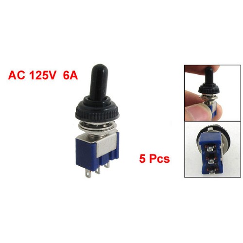 5 Pcs AC 125V 6A ON/OFF/ON 3 Position SPDT 3 Pins Toggle Switch with ...