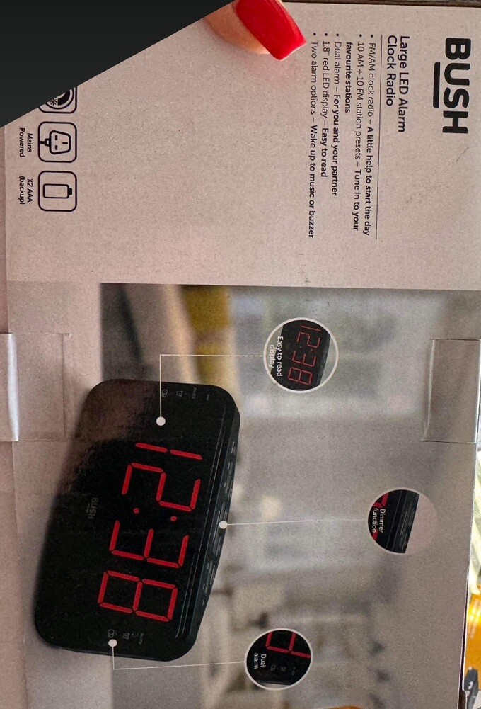 Bush Big LED Alarm Clock Radio - Black (888/6415) for sale online | eBay