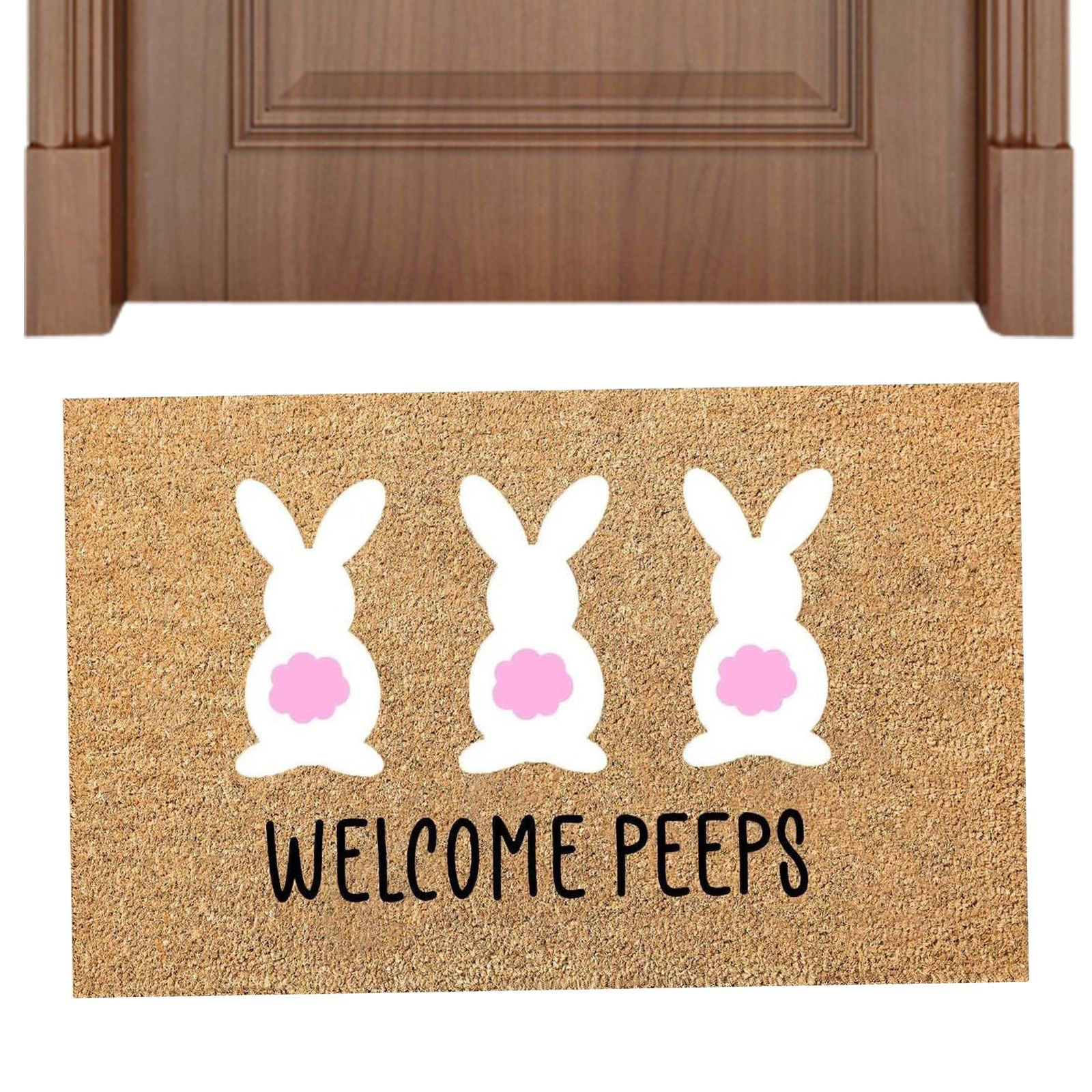 Easter Door Mat Easter Bunny Entryway Welcome Mat Non-Slip Spring ...