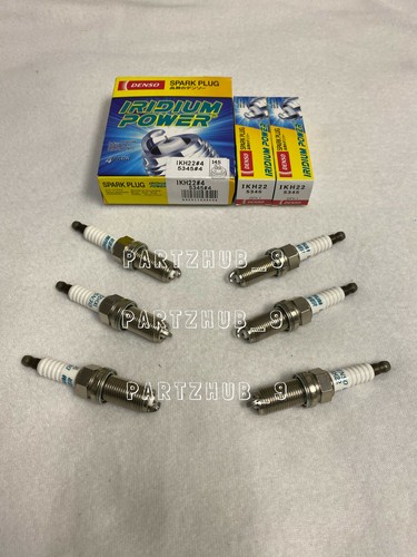 Set of 6 DENSO Iridium Power IKH22 Spark Plugs For Porsche Mitsubishi ...