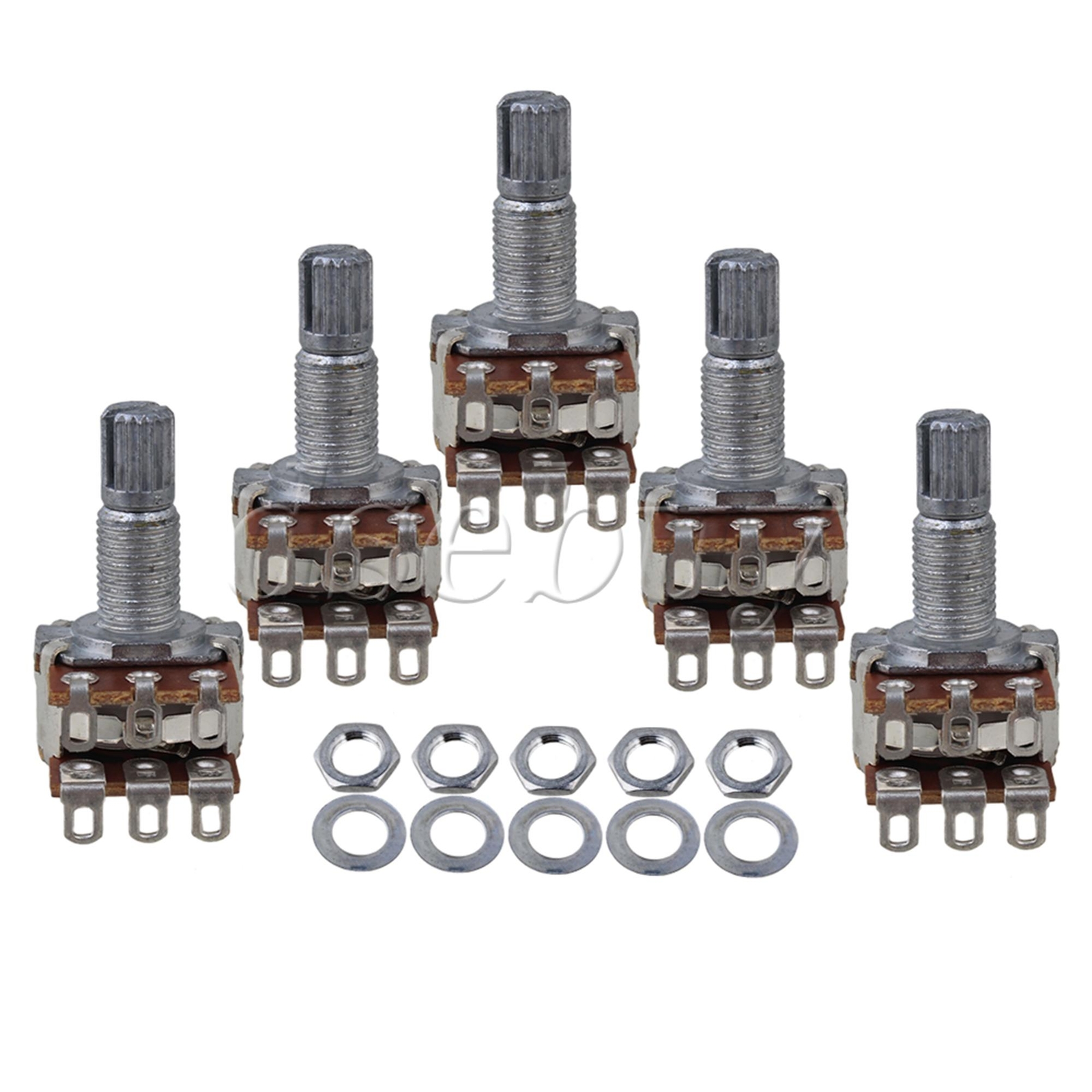 5Pcs Dual Deck MN250K Guitar Potentiometers Pots Long Split Shaft Pots ...