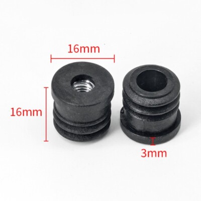 10Pcs Round Black Tube Inserts with M6 Thread for 16mm OD Round Tube ...
