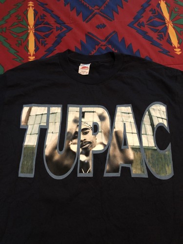 Vintage Y2K Tupac Shakur Shirt Large 90s Hip Hop RAP Tee Middle Fingers ...
