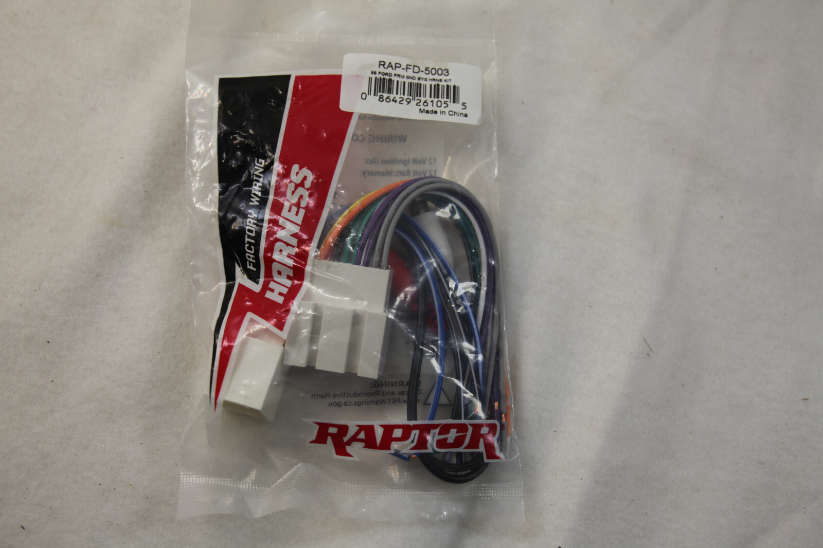 Raptor RAP-FD-5003 Factory Wiring Harness Radio Adapter F-150 for Ford ...