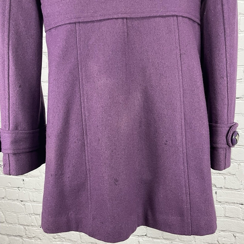 Tulle Anthropologie Purple Wool Blend Collared Lined Overcoat Size ...