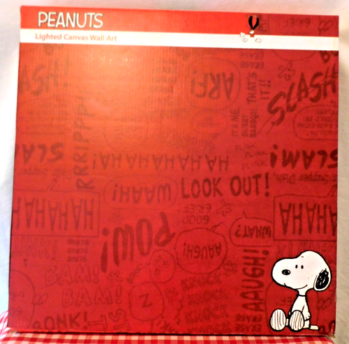 Peanuts Lighted Canvas Wall Art Charlie Brown & Snoopy “Star Gazing ...
