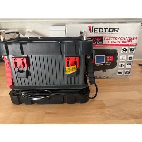 Vector 15 Amp Automatic 12V Battery Charger with 50 Amp Engine Start ...
