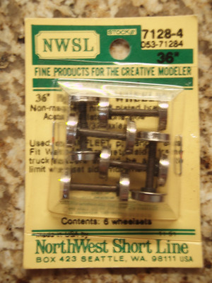 NWSL NorthWest Short Line HO 7128-4 36" Flush Axle Wheel Metal Sets Set ...