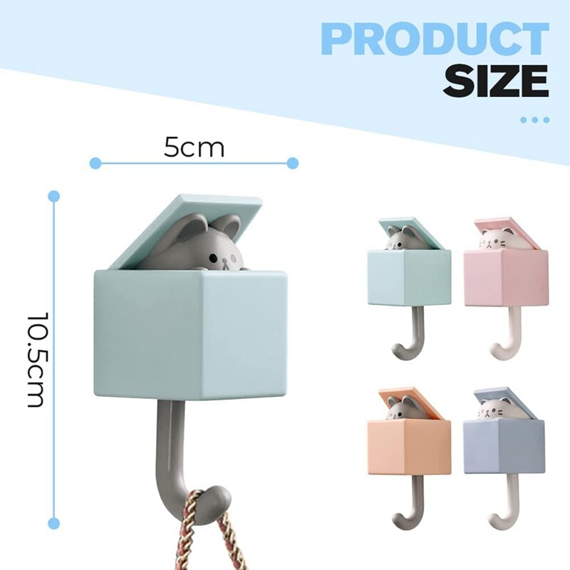 4 4 4 PCS Cute Pet Hooks for Coat, Scarf, Hat, Towel, Key, Pet Hooks ...