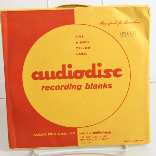 Audiodisc Recording Blanks 8" Records Lot of 5 Yellow Label Made in USA ...