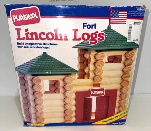 Vintage PlaySkool House Lincoln Logs FORT Set With Original Box | eBay
