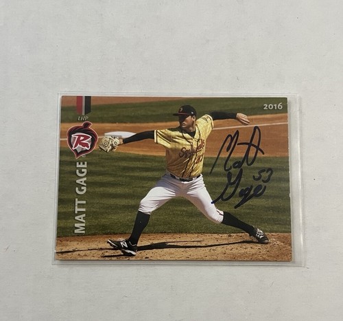 Matt Gage Richmond Flying Squirrels Signed Autograph Card Blue Jays ...