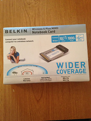 NEW Belkin Wireless G Plus MIMO Notebook Card Sealed New! | eBay