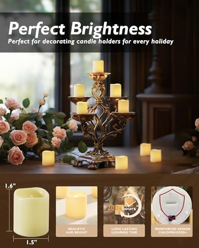 Flickering Flameless Votive Candles, 200+Hour Electric Fake 100Pack ...