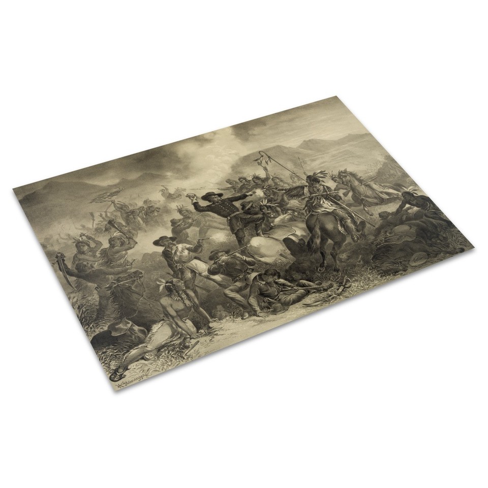 Print: General Custer's Death Struggle, Battle Of Little Big Horn, 1878 ...