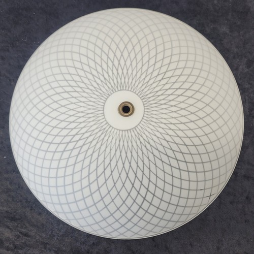 Vtg MCM Geometric Abstract Line Ceiling Fixture Glass Light Shade 14.5 ...