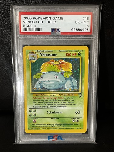 2000 Pokemon Game Base Set 2 Venusaur Holo 18/ PSA 6 | eBay
