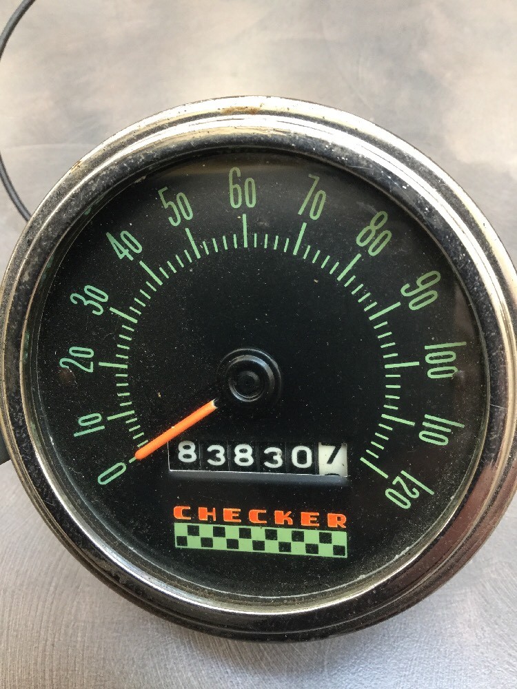 OLD CHECKER CAB 120 Mph SPEEDOMETER VINTAGE DASH STEWART WARNER RAT ROD ...