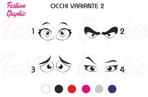 ADESIVO STICKER OCCHI EYES M2 CARTOON TUNING AUTO MOTO CASCO DECAL ...