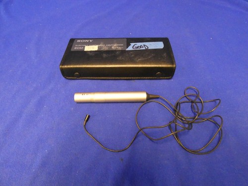 Sony ECM-77B Electret Condenser Microphone w/Case, (works-wire slightly ...