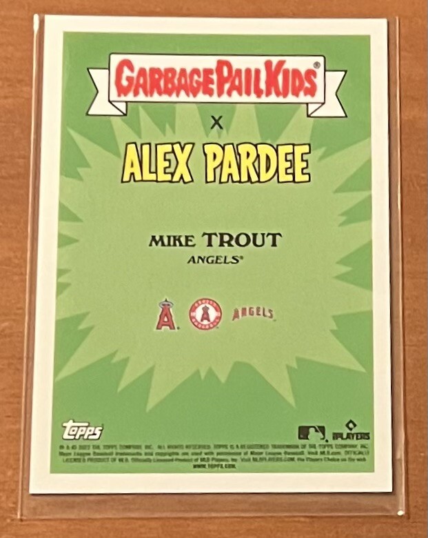 2022 TOPPS X GPK ALEX PARDEE #2B MIKE TROUT - BLOWOUT TROUT | eBay