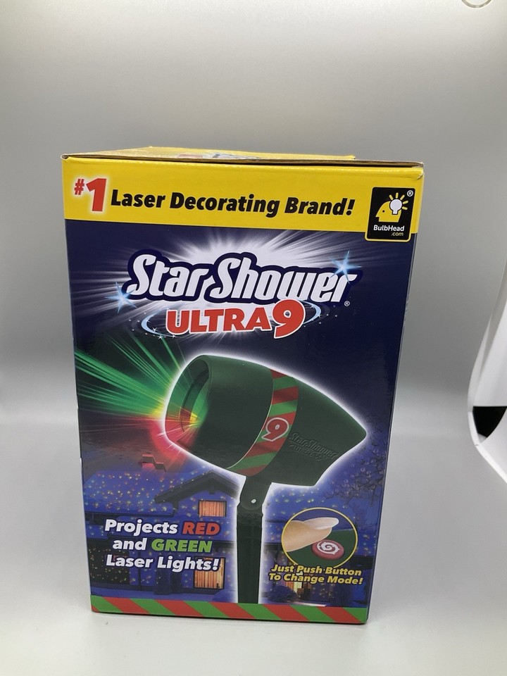 Star Shower Ultra 9 Christmas Laser Light Projector Stake Red Green New ...