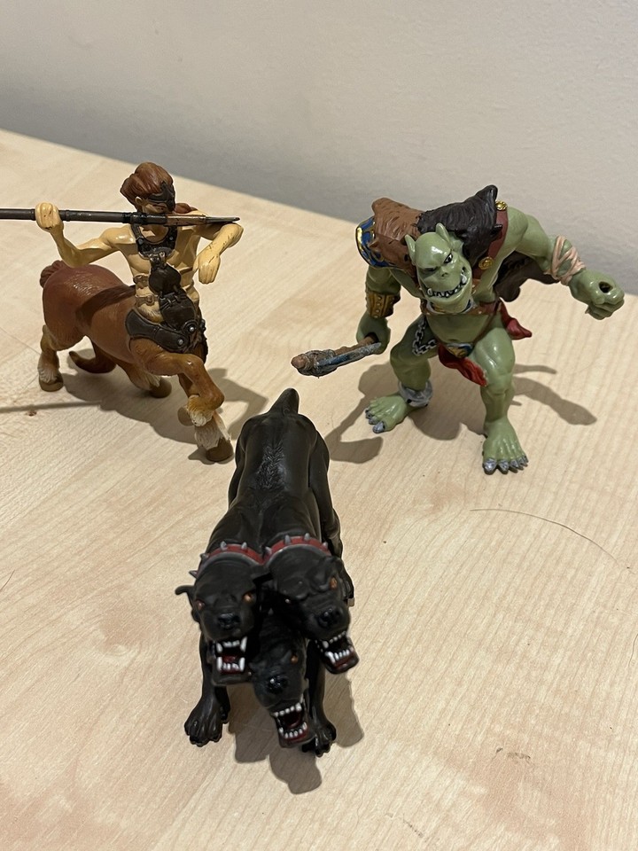 Papo Figure Bundle Centaur Warrior Cerberus Green Troll Orc Ogre ...
