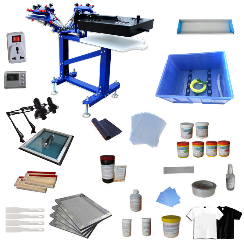 3 Color 1 Station 1 Dryer Screen Printing Kit SIlk Screen Press Machine ...