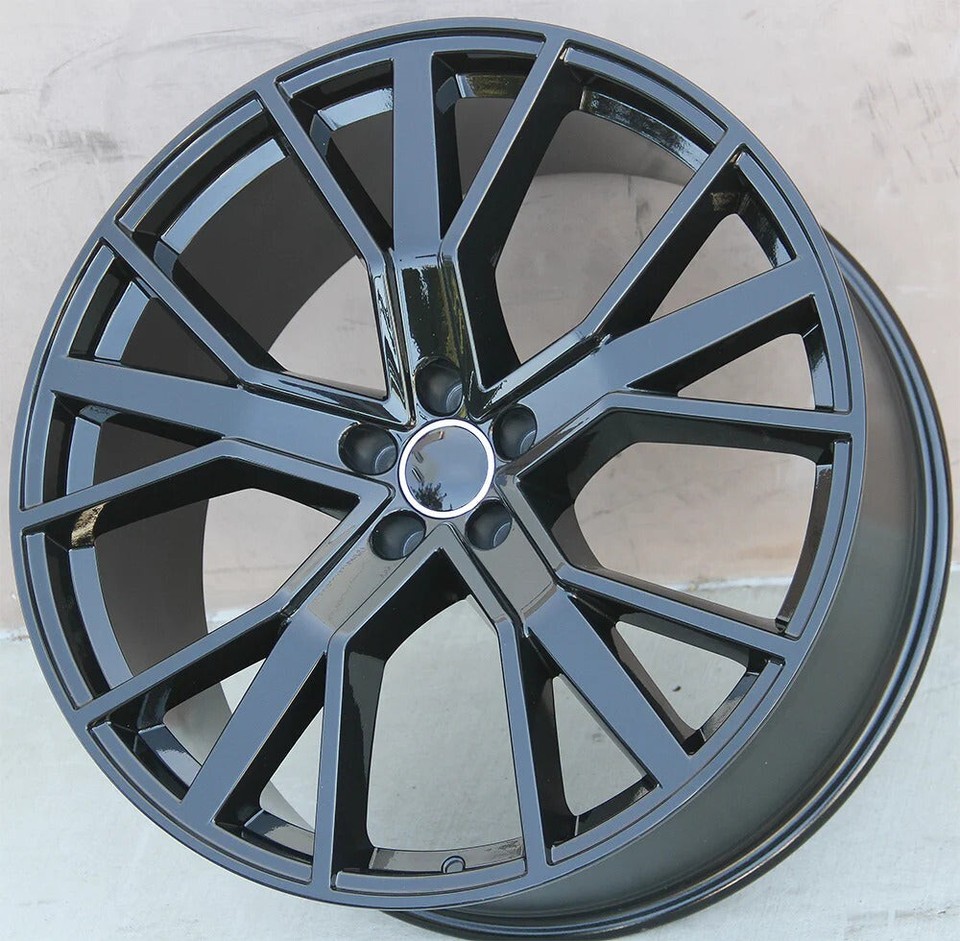 22" Q8 Style Gloss Black Wheels Fits Audi A7 S7 Q5 Q7 Q8 SQ7 RSQ8 Etron ...