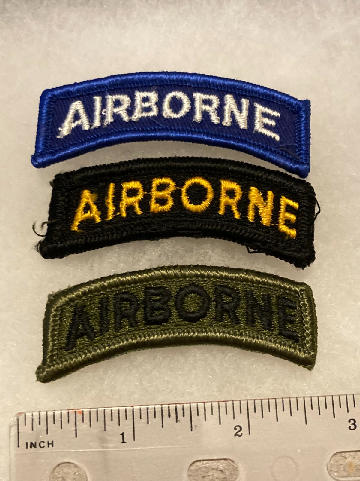 Authentic US Army Airborne Tabs BDU OD Green Gold Black Blue Insignia Patches | eBay