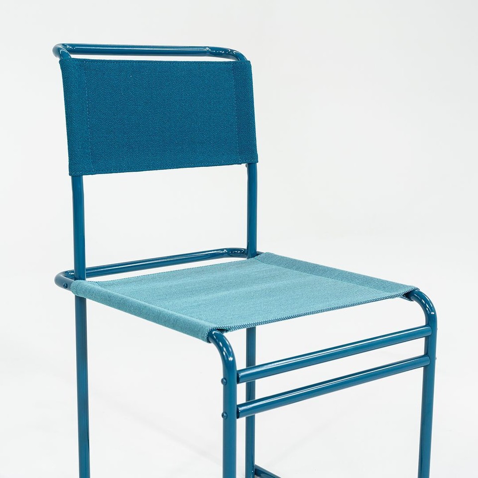 2023 Marcel Breuer for Tecta B40 Dining Chair with Blue Fabric and Blue Frame | eBay