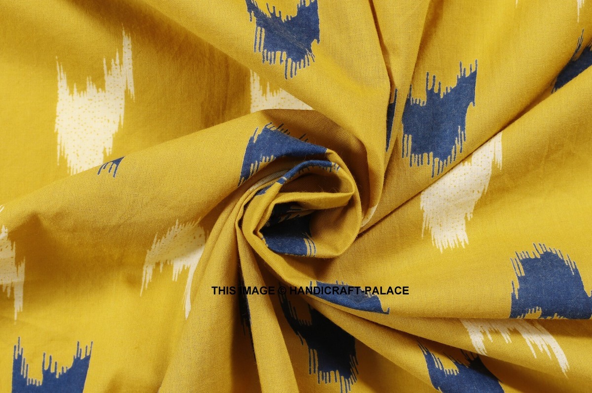 Yellow Ikat Fabric ILiv Boho Teal Ikat Linen Blend Cotton Curtain