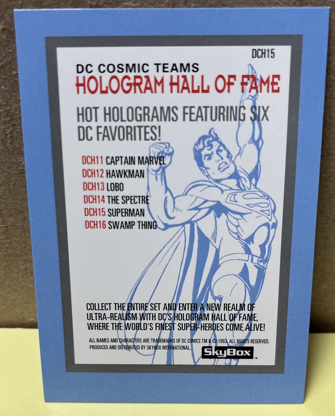 Superman DC Comic Teams HOLOGRAM Hall Of Fame Card #DCH15, 1993 Skybox ...