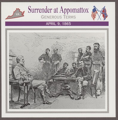 Surrender at Appomattox Atlas Civil War Card Battles Campaigns 1865 | eBay