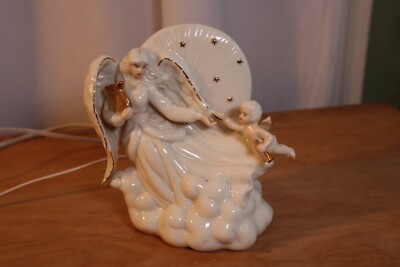 Porcelain Angel and Cherub Lamp Night Light | eBay