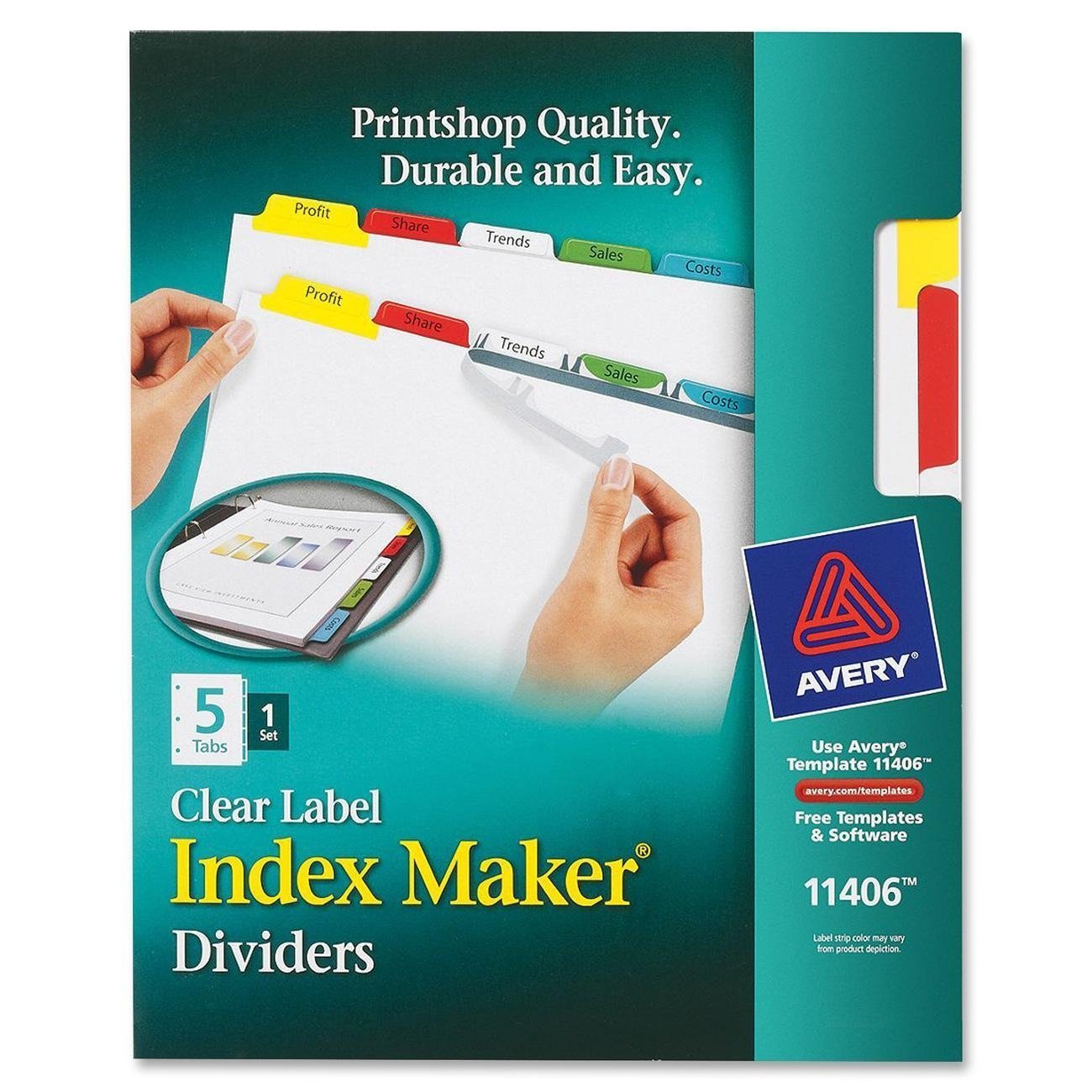 NEW Avery Dennison 11406 Clear Label Index Maker Multicolor Label ...