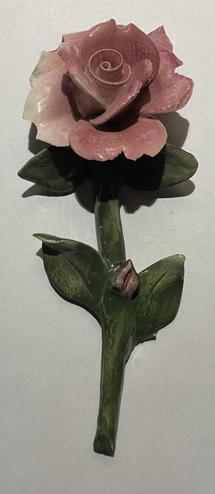 Nuova Capodimonte Pink Stemmed Rose | eBay