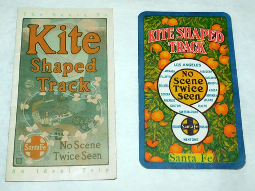 1912 Santa Fe Railroad Kite Shaped Track Southern California Travel ...