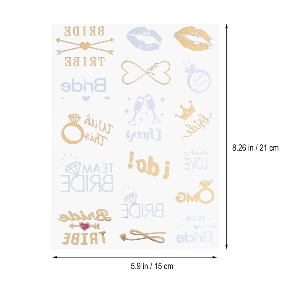 6 Sheets Waterproof Bachelorette Stickers Tattoos Body Arm Art ...