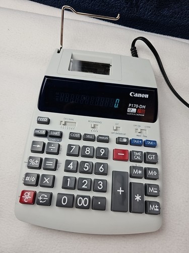 Canon 10 Key Calculator P170-DH 12 Digit Adding Business Machine Clock ...