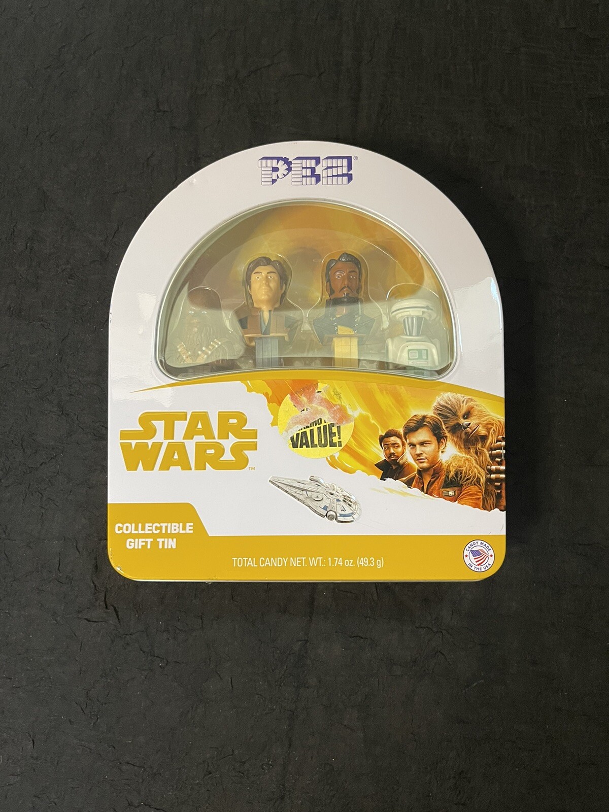PEZ Candy Star Wars Han Solo Lando Chewbacca Droid Collectible Gift Tin ...